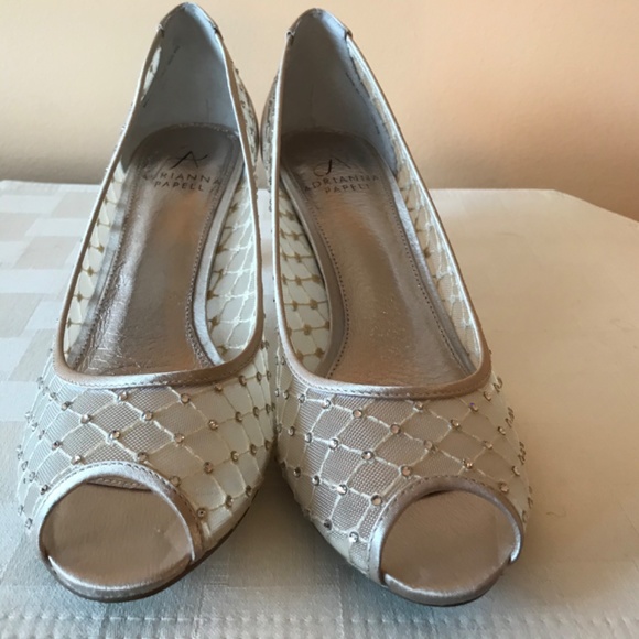 Adrianna Papell | Shoes | Adrianna Papell Lace Fabric Shoes | Poshmark